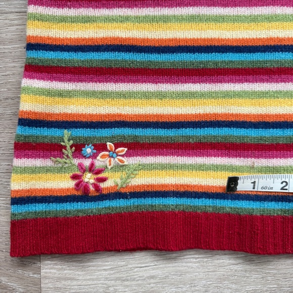 Laura Ashley | Sweaters | Vintage Laura Ashley 0 Wool Rainbow Striped ...